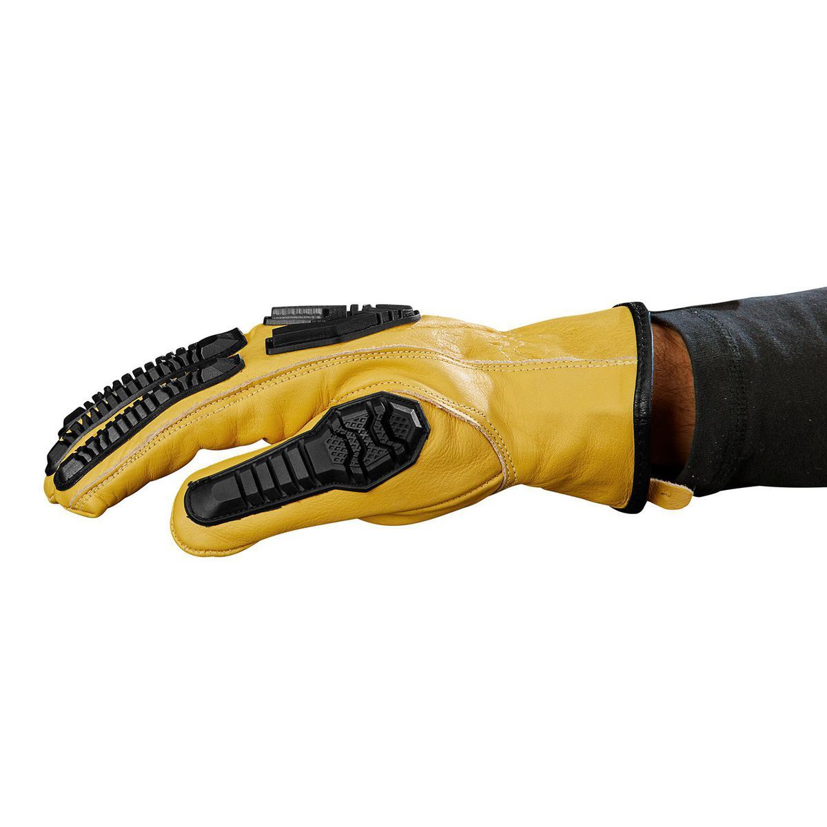 HARDY Cowhide Leather Work Gloves with Impact Protection, Large ...