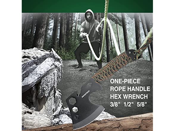 Swiss+Tech Hatchet and Machete with Sheath, One-Piece Camping Axe and ...