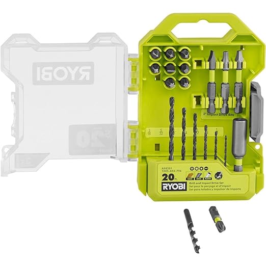 RYOBI Drill and Impact Drive Kit (20-Piece) – Planet World Trading, Inc