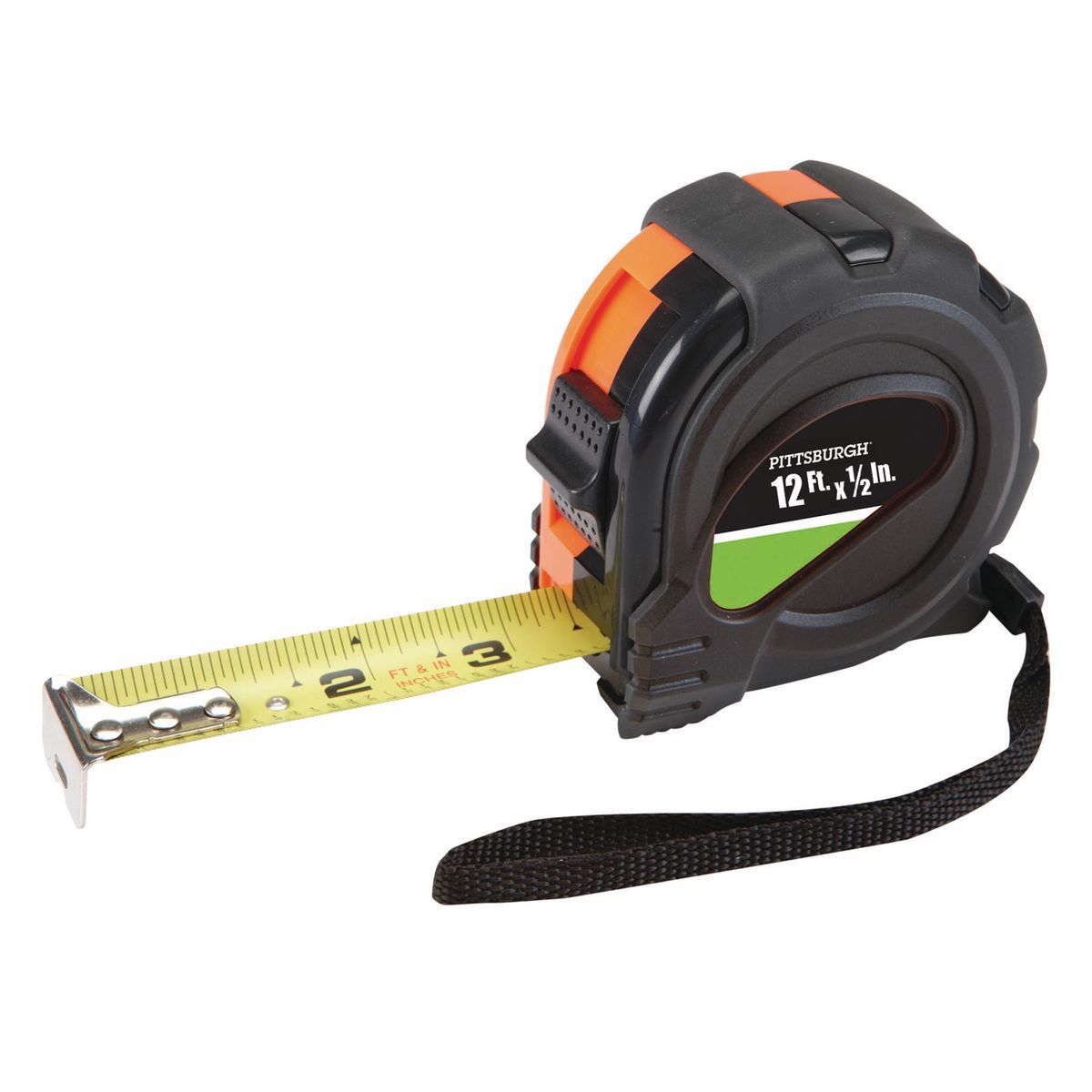 PITTSBURGH 12 ft. x 1/2 in. QuikFind Tape Measure with ABS Casing ...