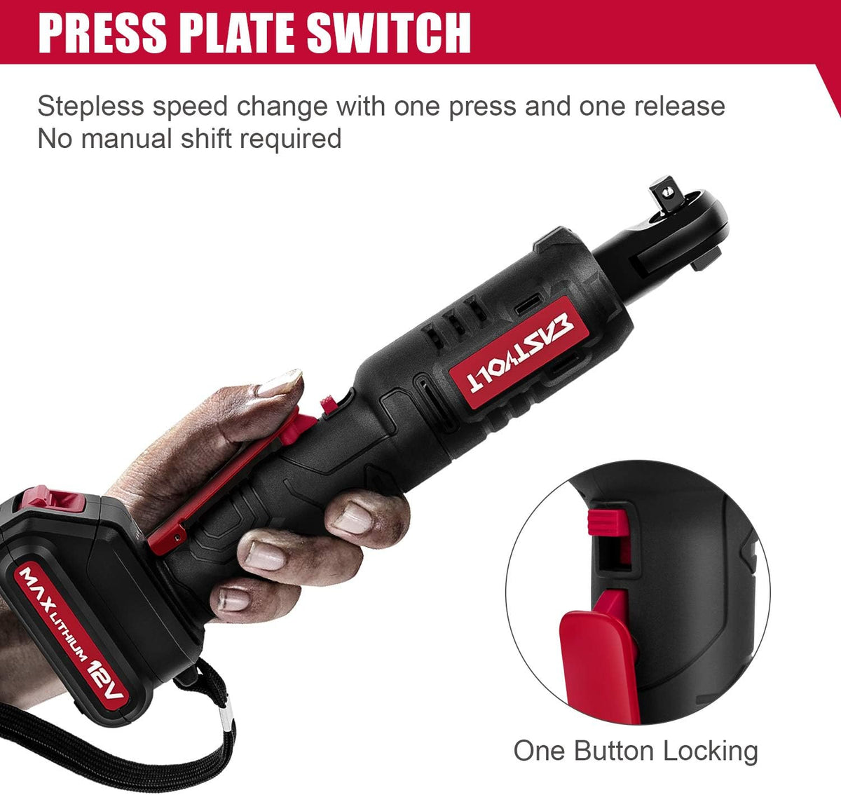 Eastvolt 12V Cordless Electric Ratchet Wrench Set, 3/8 Inch 35 Ft-lbs ...