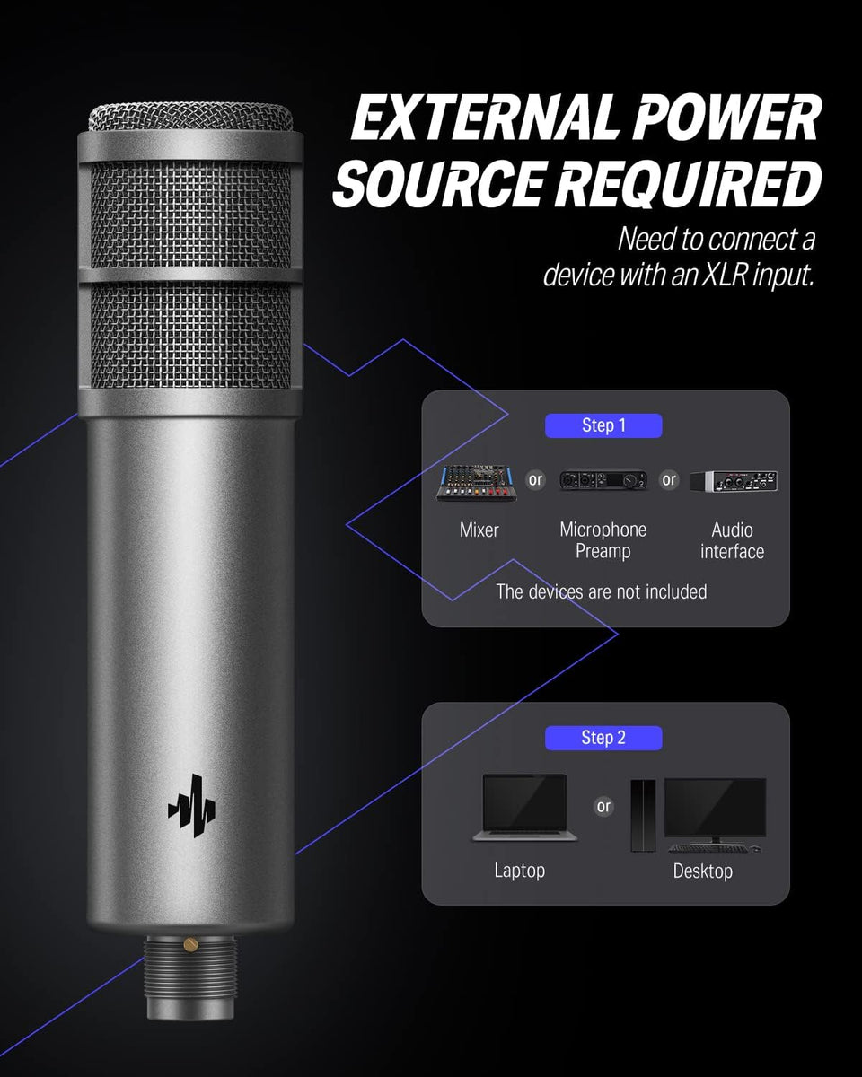 Donner Dynamic Microphone for Podcasting, Recording, XLR Microphone fo ...