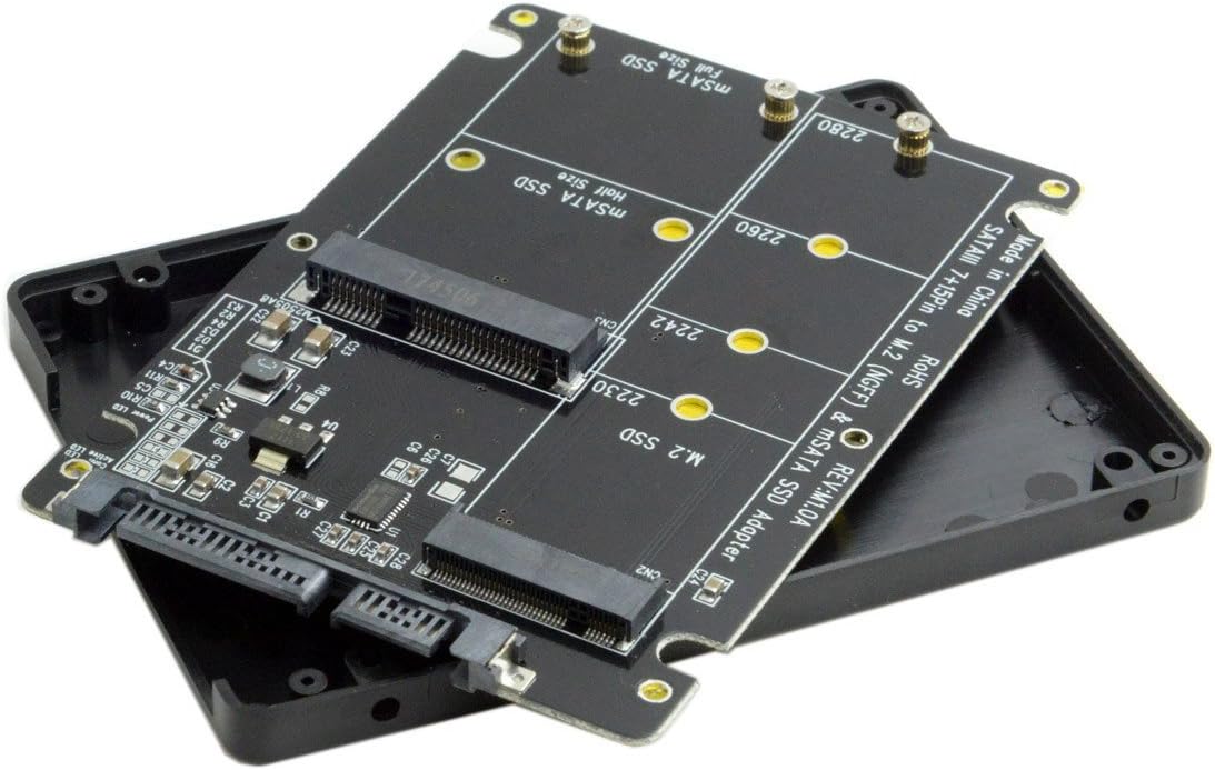 CableCC 2 in 1 Combo M.2 NGFF B-key & mSATA SSD to SATA 3.0 Adapter Co ...