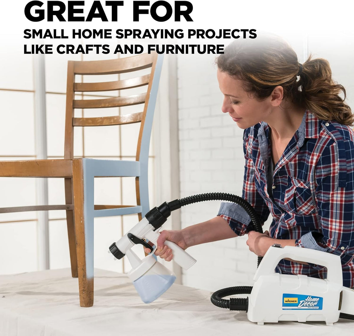 Wagner Spraytech 0529033 Home Décor HVLP Paint Sprayer, 6' Hose, Chalk ...