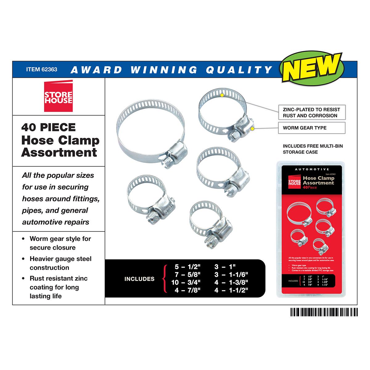 STOREHOUSE Hose Clamp Assortment, 40 Piece – Planet World Trading, Inc