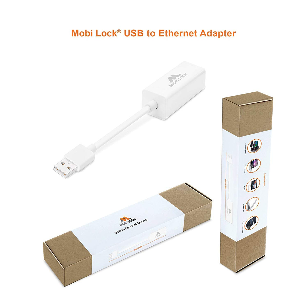 Mobi Lock - USB Ethernet (LAN) Network Adapter Compatible for MacBook ...